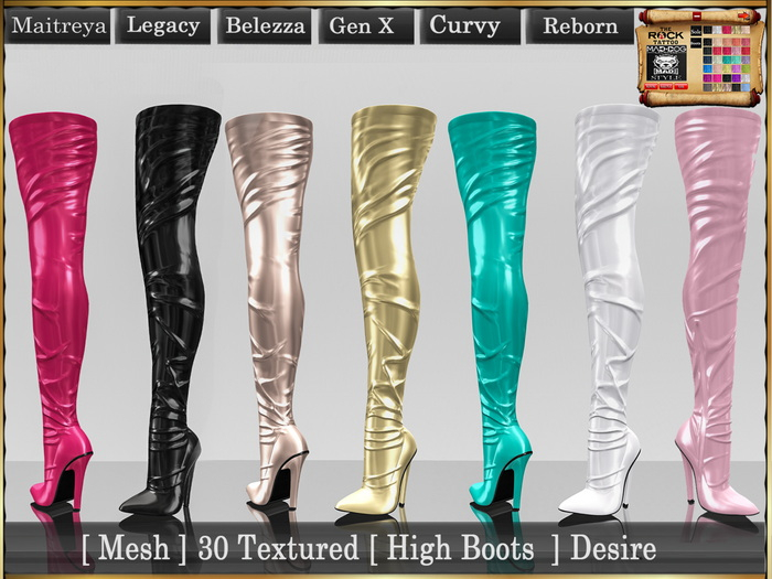 Second Life Marketplace - [ Mesh ] 30 Textured [ High Boots ] Maitreya ...